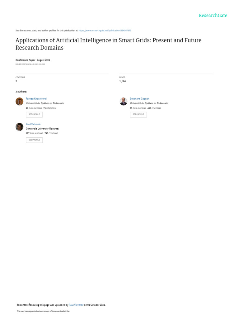 Applications of Artificial Intelligence in Smart Grids Present and Future | PDF | Smart Grid ...