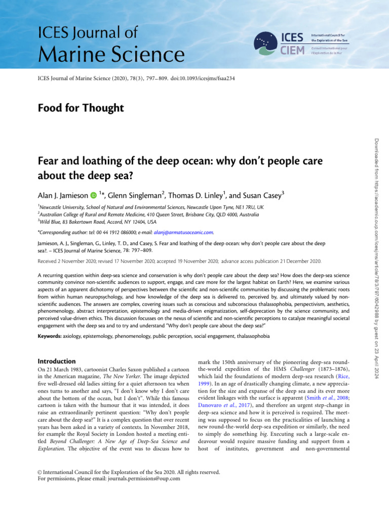 Fear and Loathing of The Deep Sea | PDF | Unconscious Mind | Carl Jung