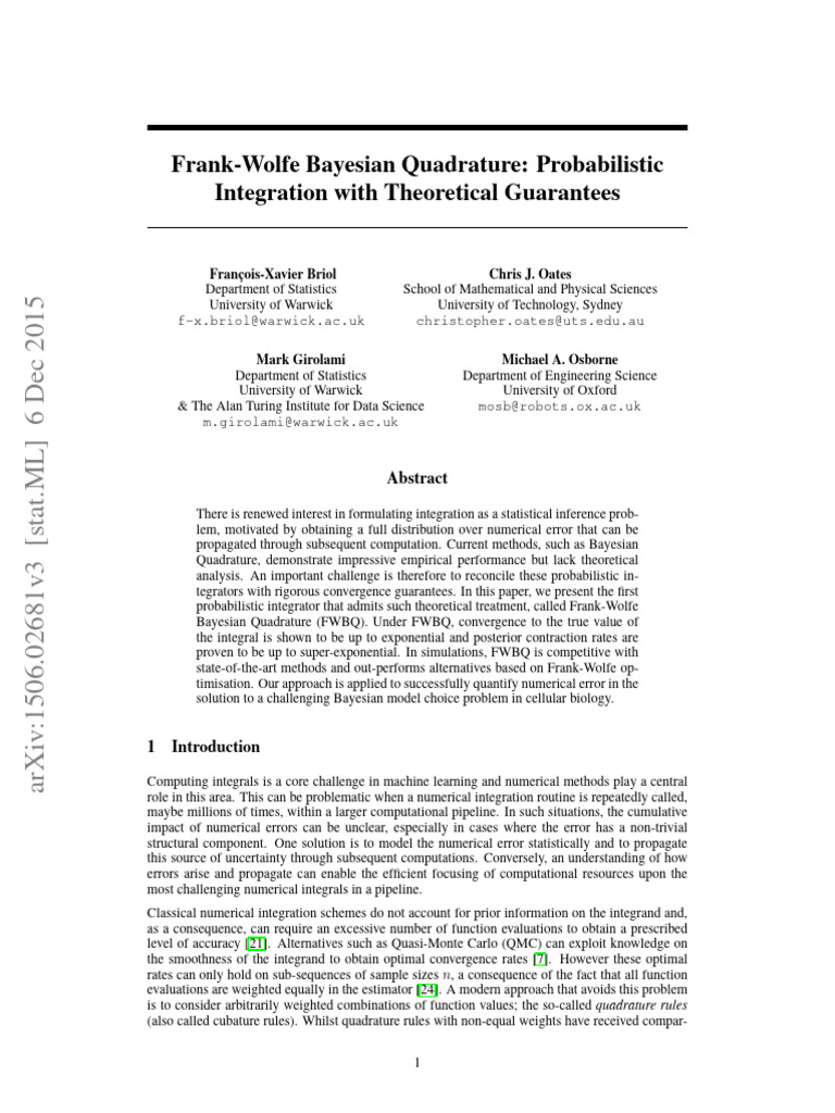Frank Wolfe | PDF | Mathematics | Mathematical Analysis