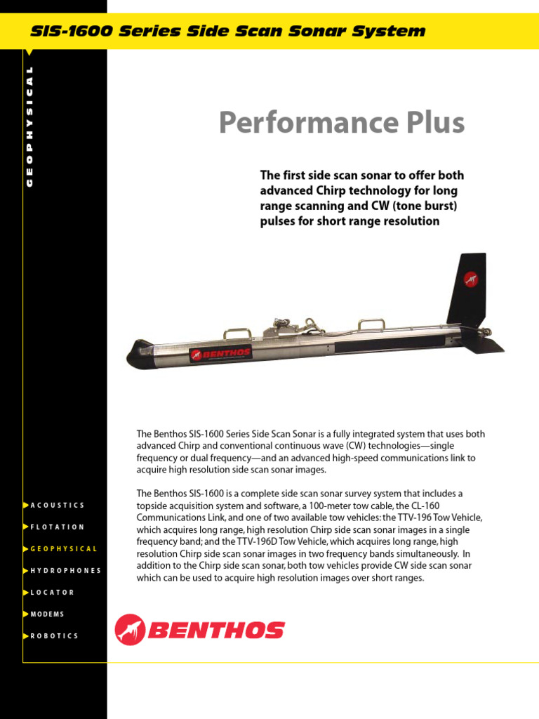 Performance Plus: SIS-1600 Series Side Scan Sonar System | Download Free PDF | Sonar | Port ...