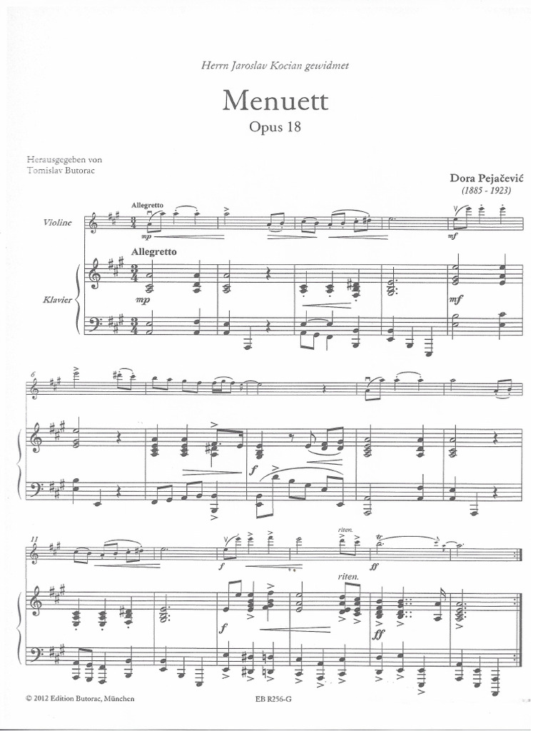 Dora Pejacevic Menuett | PDF