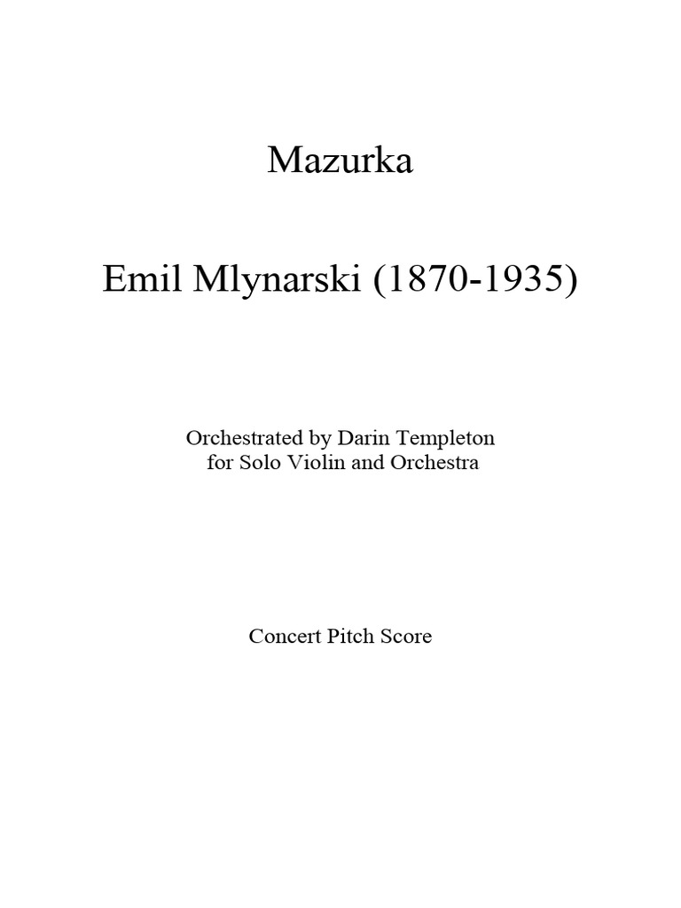 Mazurka Orkestar | PDF | Orchestras | Musical Instruments