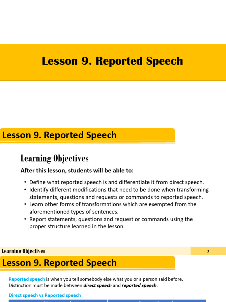Understanding Reported Speech Rules | PDF | Language Mechanics | Syntax