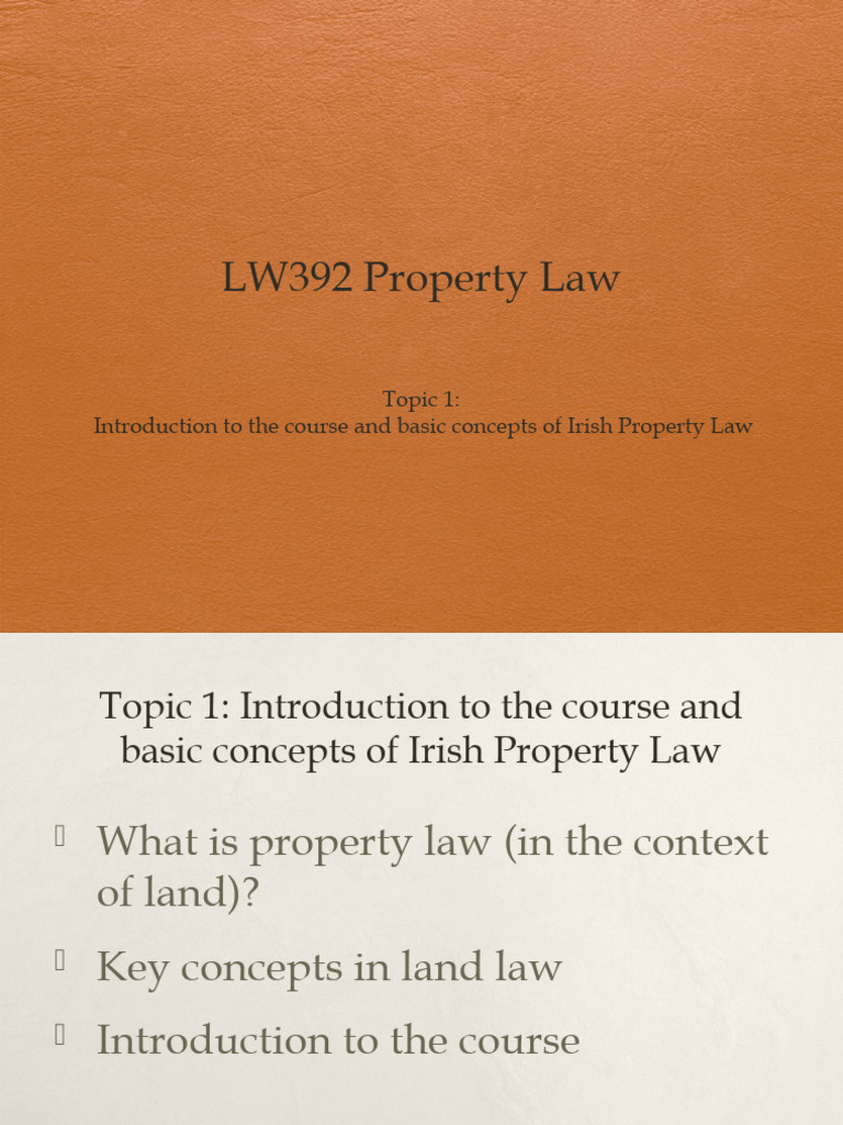 Introduction to Irish Property Law | PDF | Ownership | Property