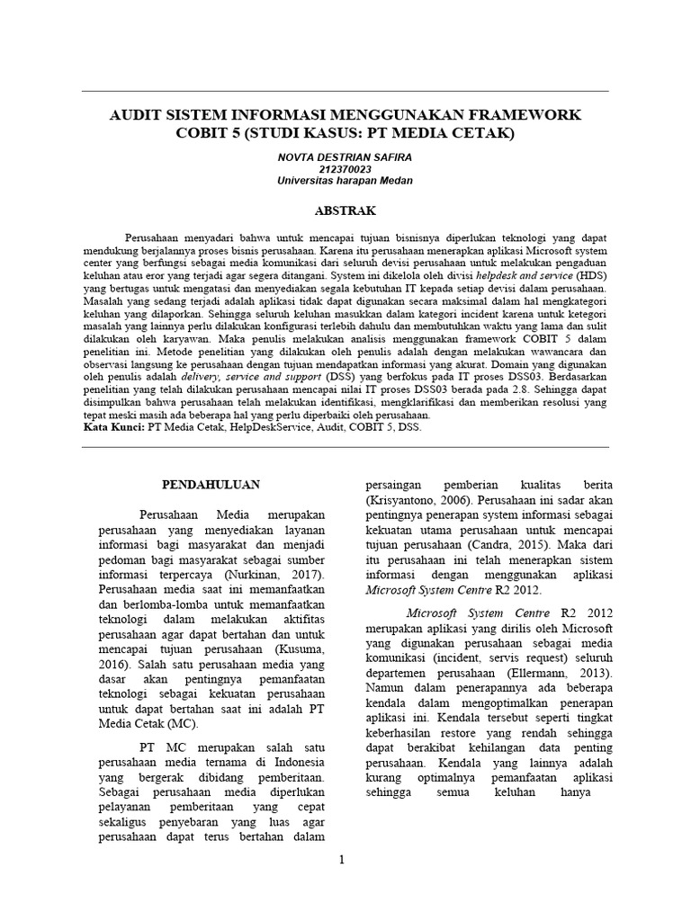 Audit Sistem Informasi Menggunakan Framework | PDF