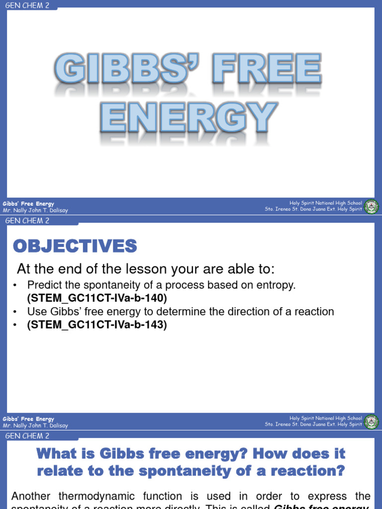 GIBBS-FREE-ENERGY | PDF | Gibbs Free Energy | Chemical Reactions