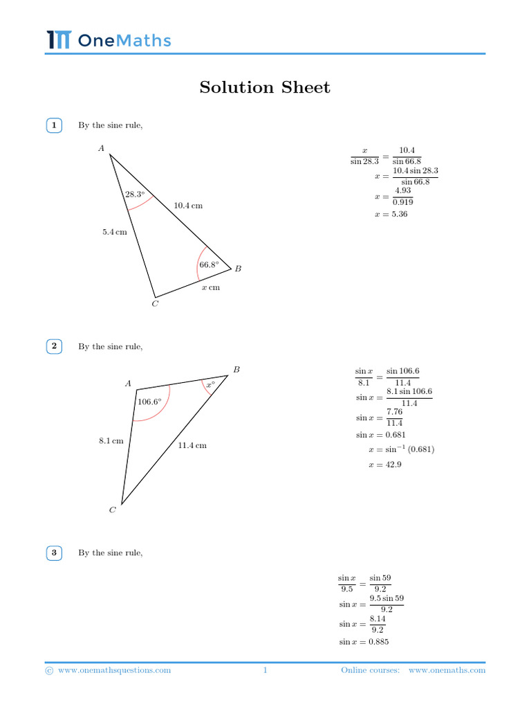 Trigonometry Solutions | PDF | Trigonometric Functions | Euclid