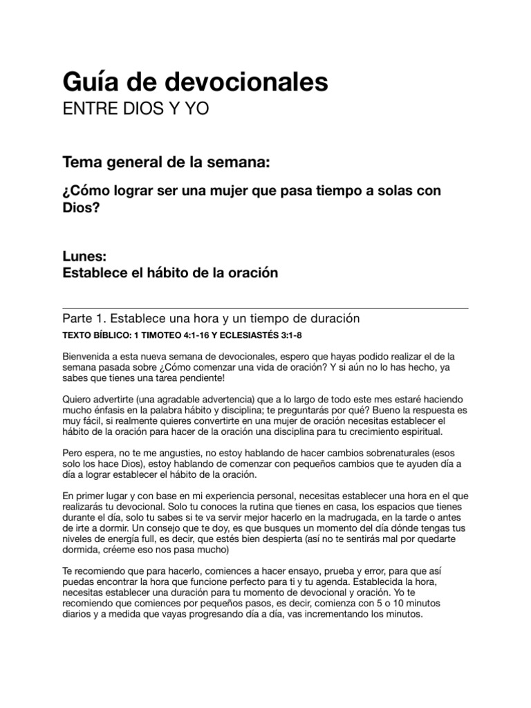 2.guía Devocional Diario ¿Cómo Lograr Ser Una Mujer Que Pasa Tiempo | Descargar gratis PDF ...