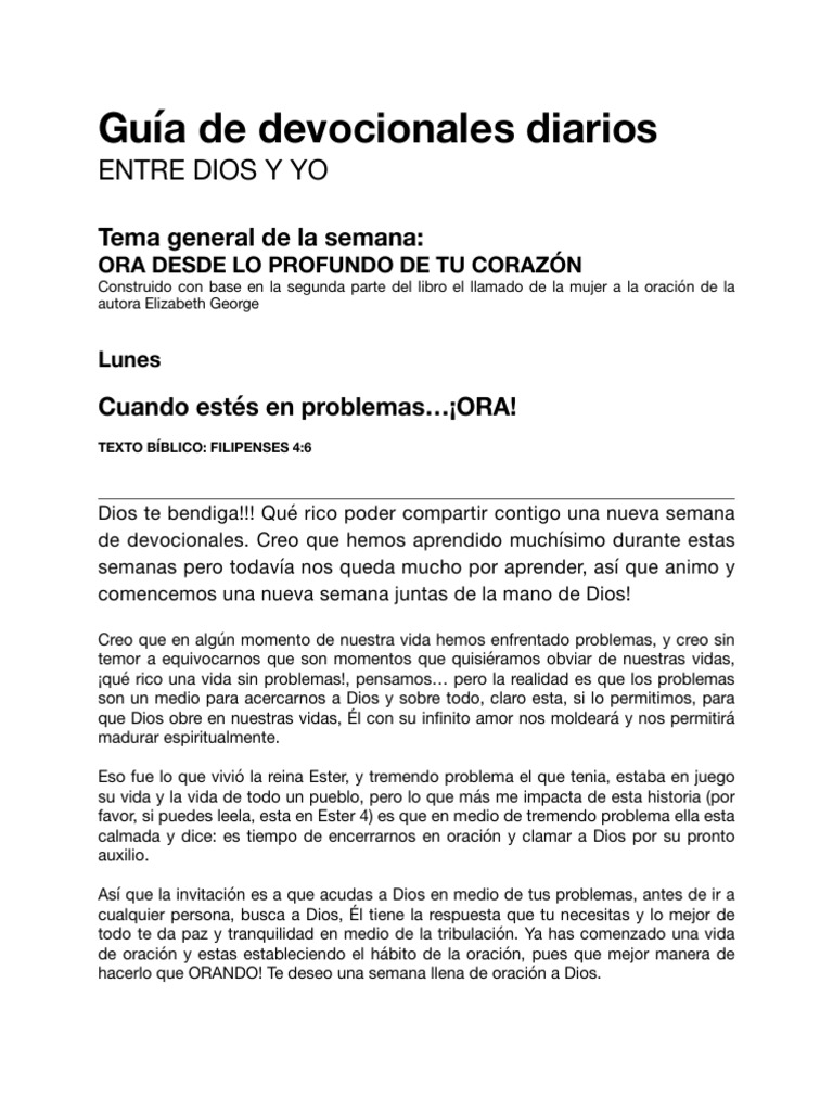 3.guía de Devocionales Ora Desde Los Profundo de Tu Corazón | PDF | Oración | Perdón