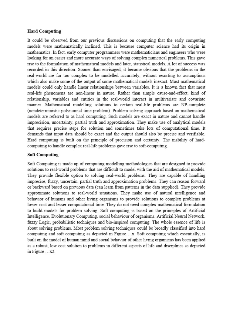 Hard Computing And Soft Computing Pdf Applied Mathematics Computing