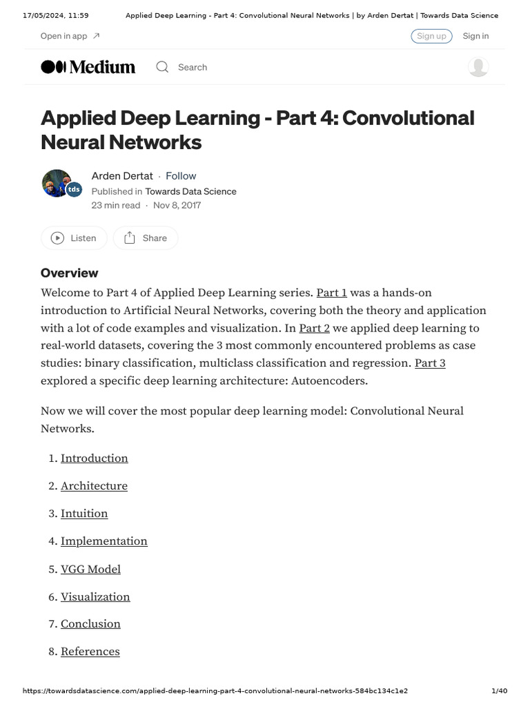 Applied Deep Learning Part 4 Convolutional Neural Networks By Arden Dertat Towards Data