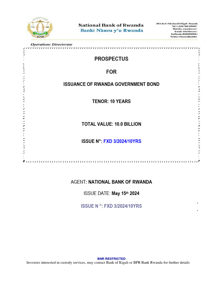Prospectus For Issuance 10-Year Bond On May 17 2024 | PDF | Bonds ...