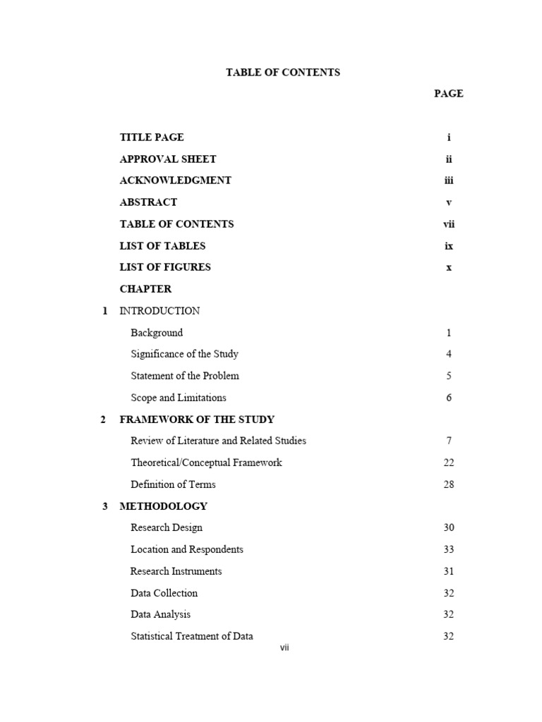Sample of Table of Contents | PDF | Data | Scientific Method