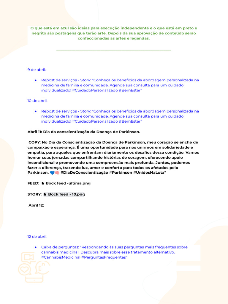 CRONOGRAMA de postagem | PDF | Espectro do autismo | Saúde mental