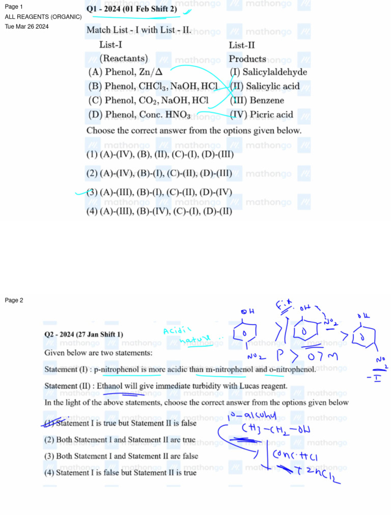 Comprehensive Organic Reagents List | PDF | Technology & Engineering