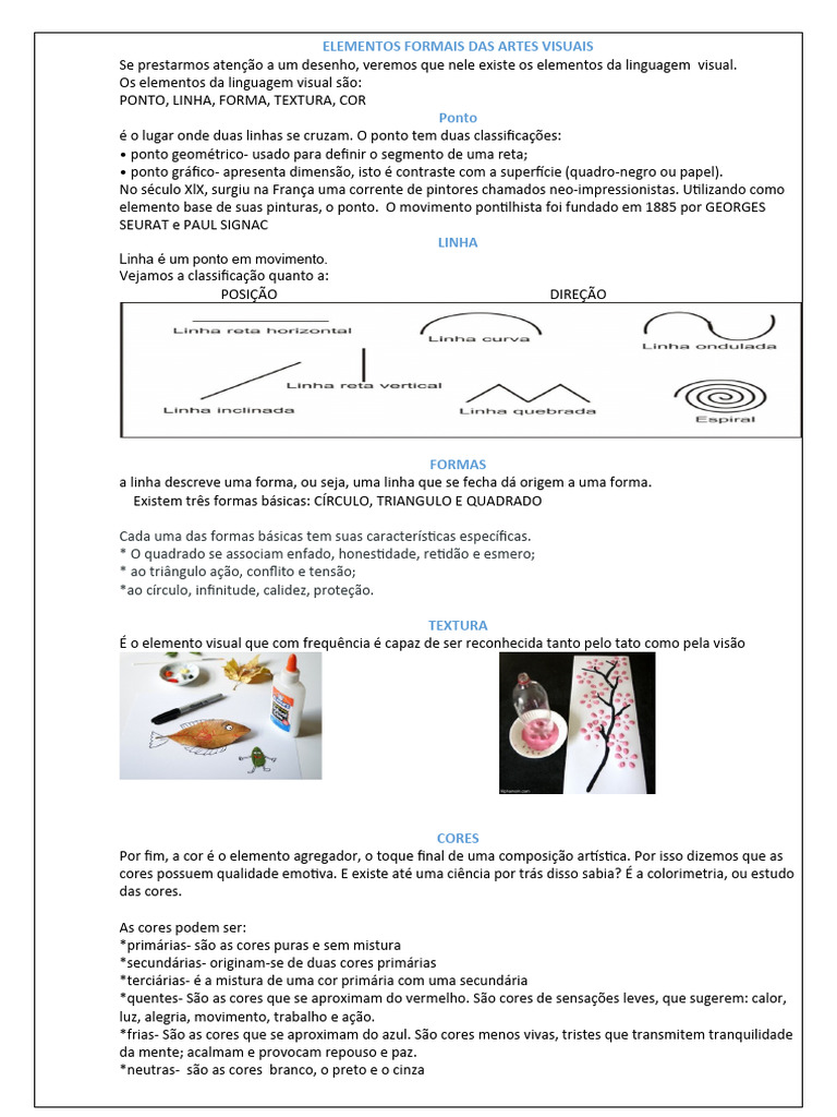 Elementos Formais Das Artes Visuais | PDF | Cor | Visão