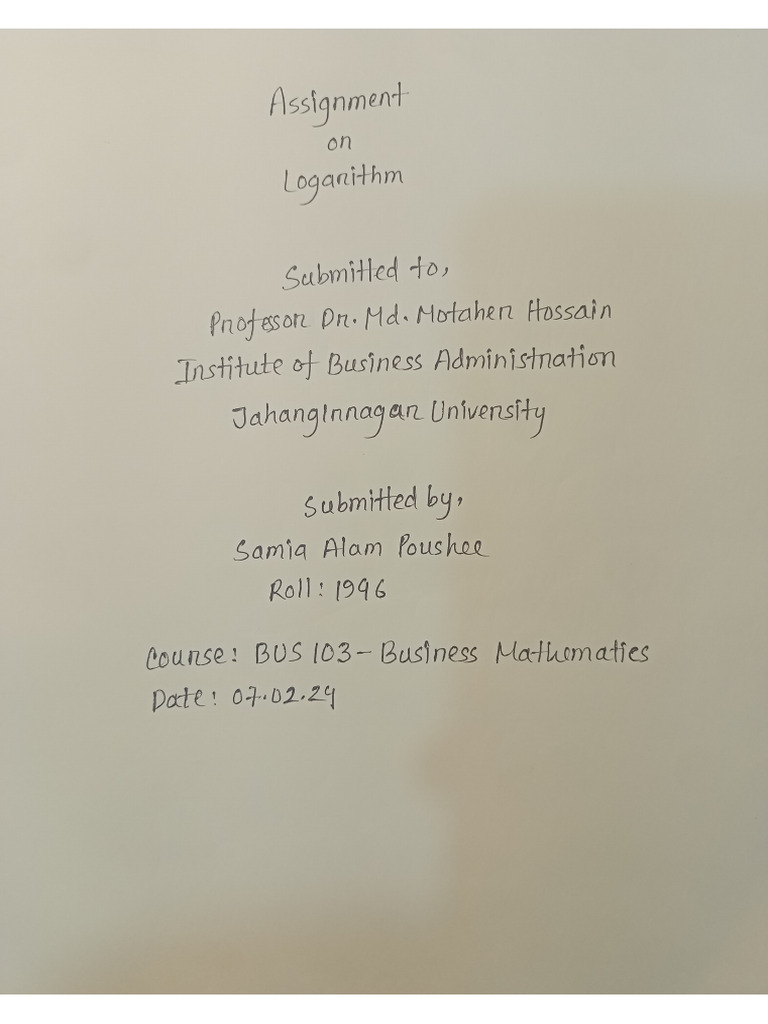 Math Assignment 03 Samia Alam Poushee 2 | PDF