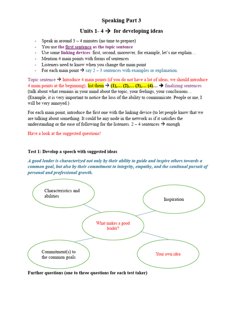 Speaking Part 3 - Units 1-4 Listening and Speaking C1.1 | PDF | Liberal ...