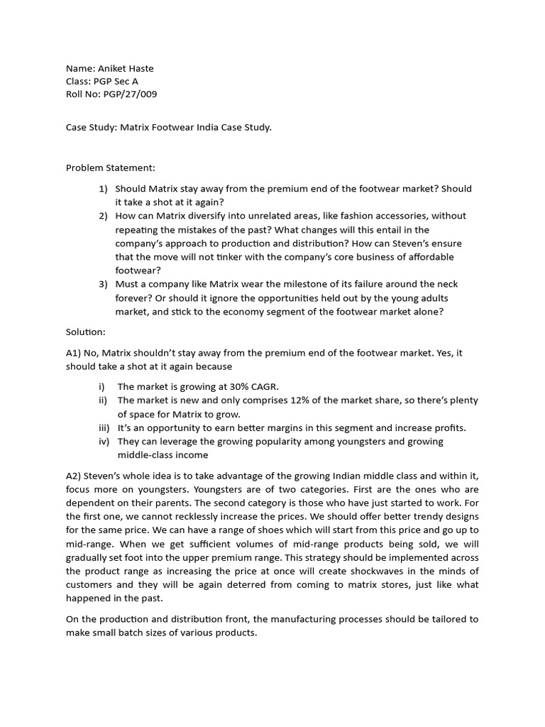 009_MM Case Matrix | PDF | Financial Economics | Financial Markets