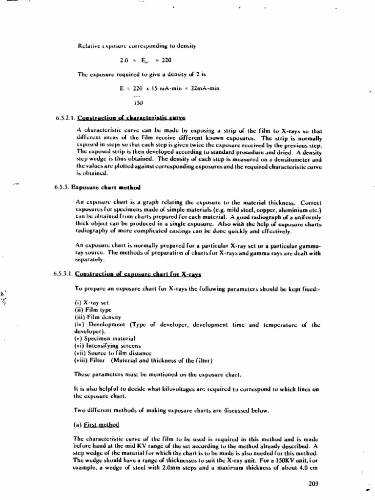 exposure chart | PDF | X Ray | Radiography
