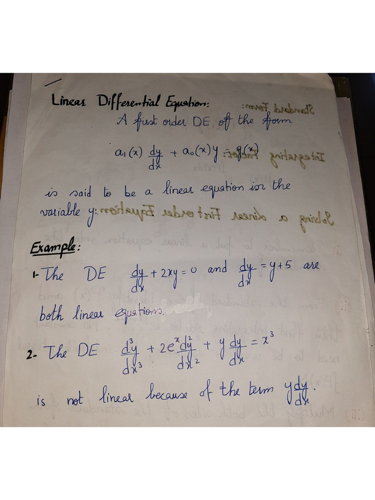 Linear Differential Equations | PDF