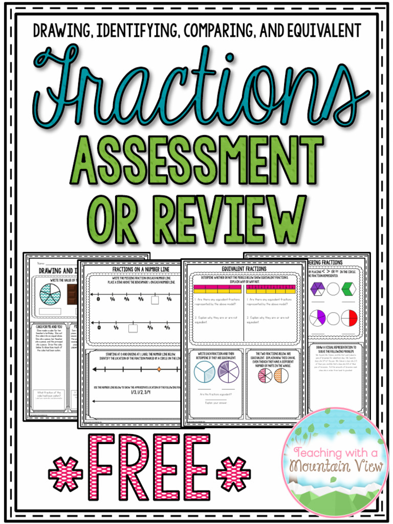 Free Fractions Assessment Prin Tables | PDF