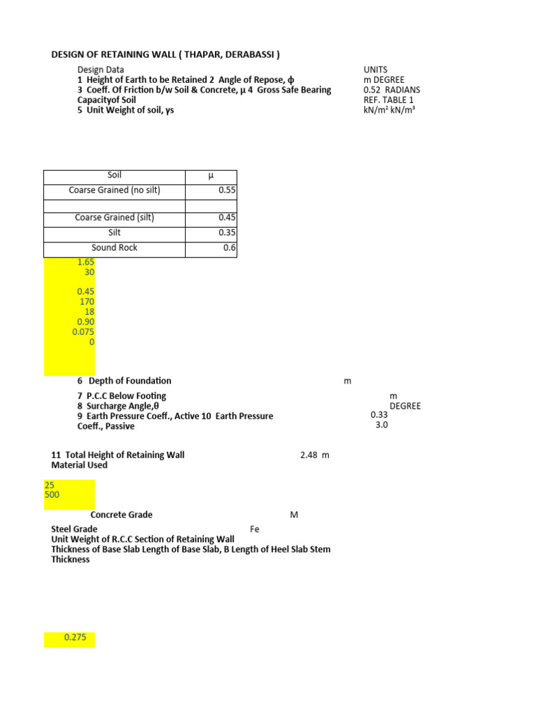 Retaining Wall Design Specifications | PDF | Materials | Architectural ...