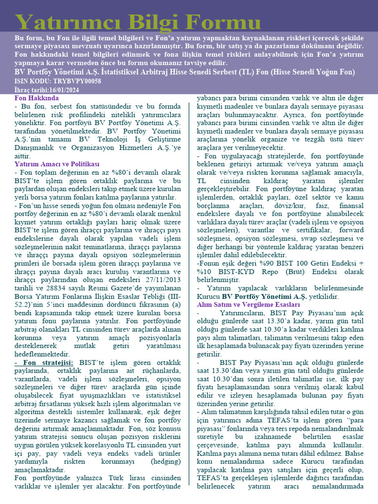 Yat - R - MC - Bilgi Formu | PDF