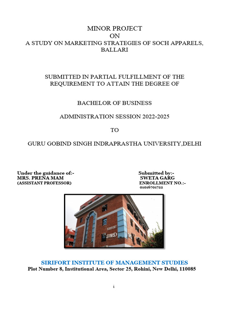 Minor Project 4 Semesterrrr | PDF | Strategic Management | Data