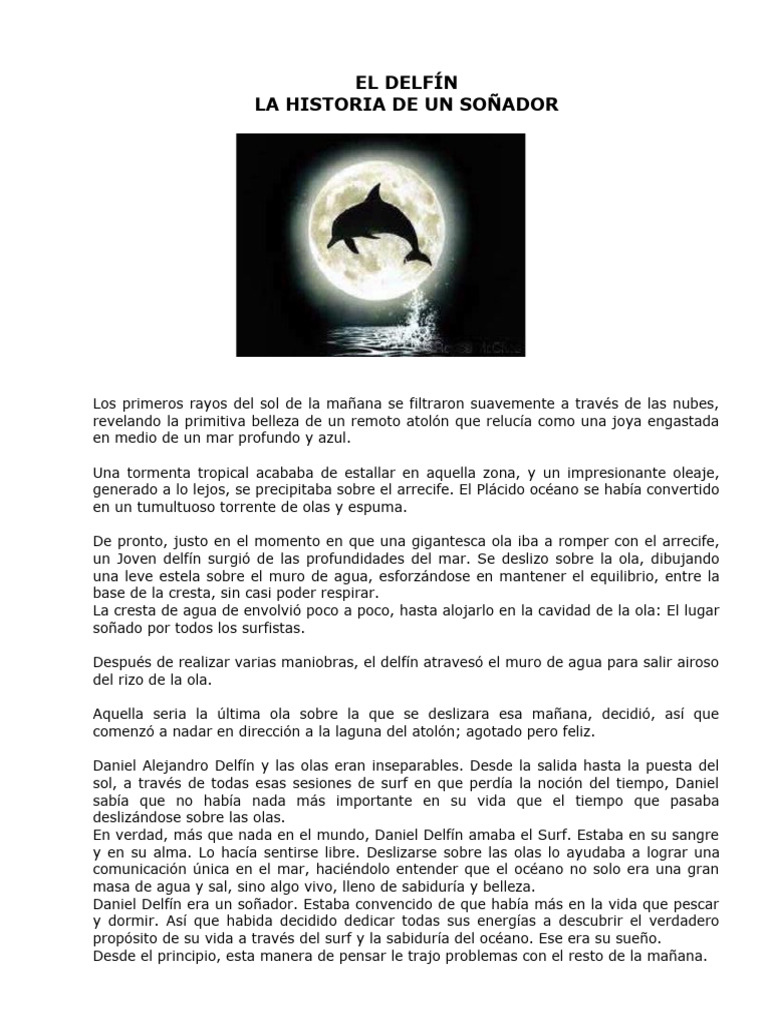 el delfin la historia de un soñador | PDF | Mar | Sueño