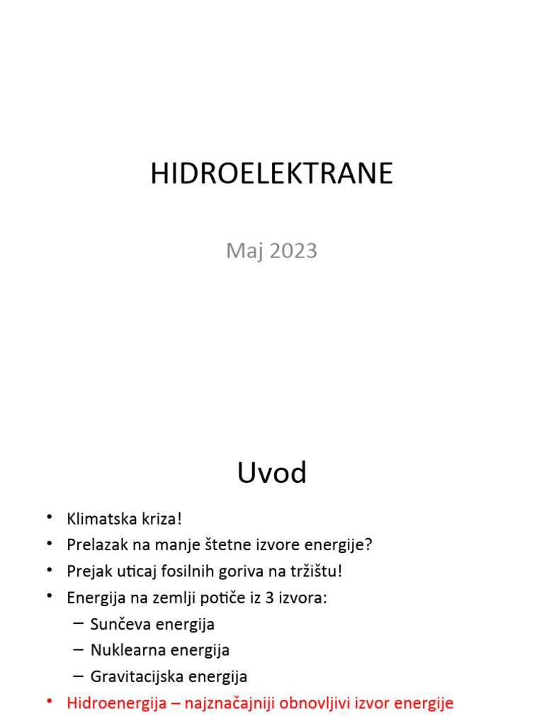 Prez 11 HIDROELEKTRANE MHE 2023 | PDF