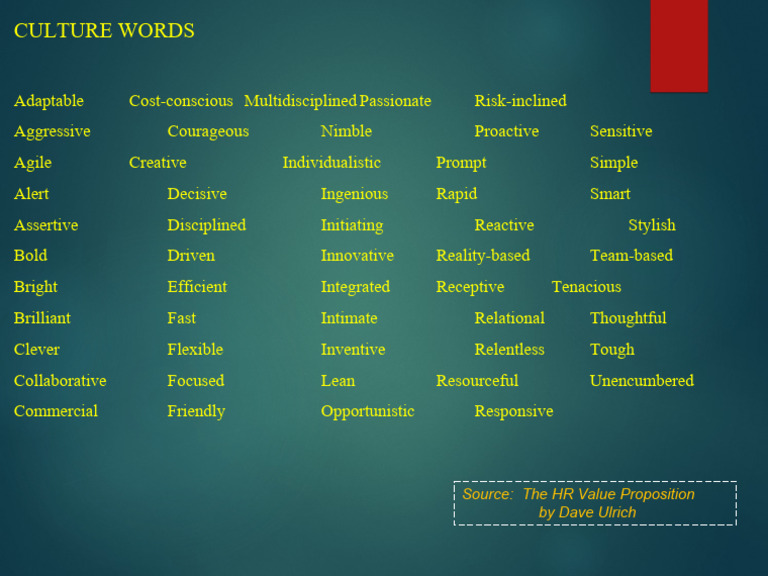 Key Culture Words for Organizations | PDF