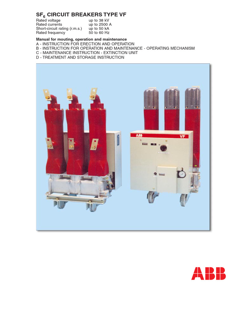 SF6 ABB VF Manual | PDF | Electrical Engineering | Electrical Equipment