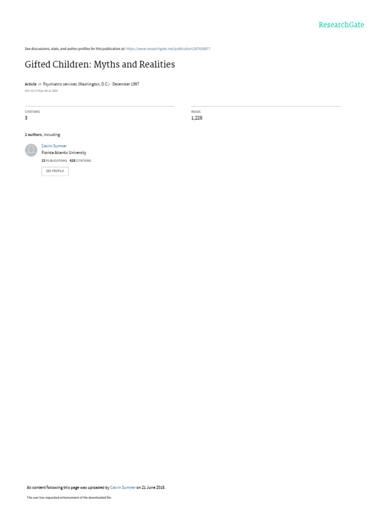 Gifted Children Myths and Realities | PDF | Intellectual Giftedness ...