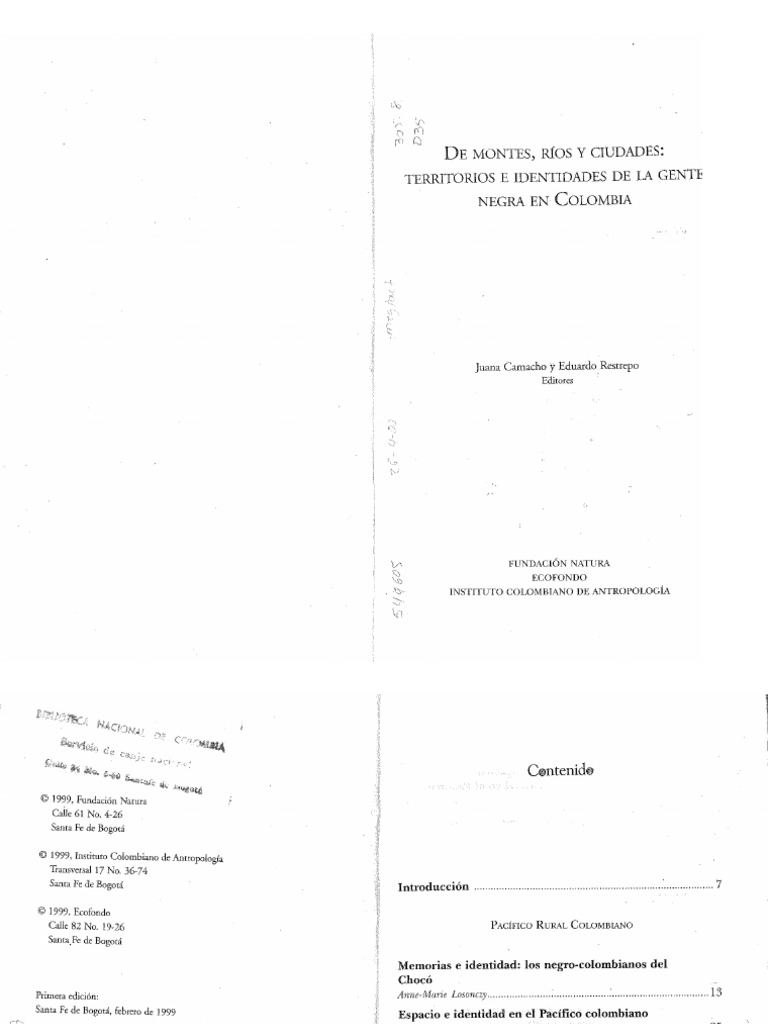 Restrepo y Camacho Eds - Territorios e Identidades de La Gente Negra ...