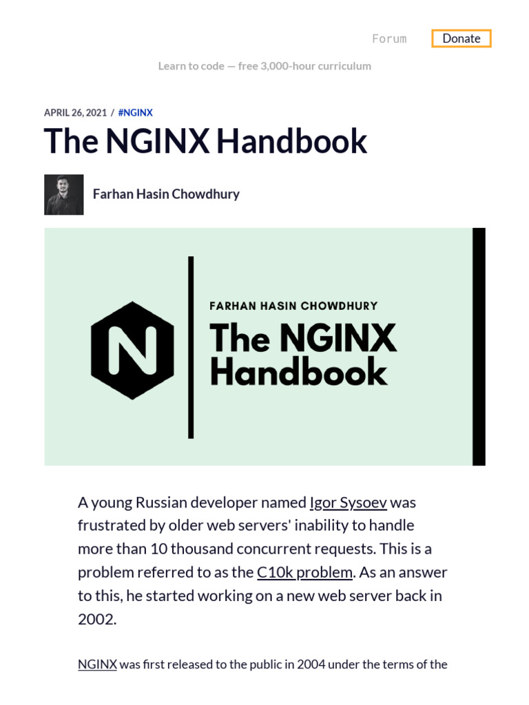 The NGINX Handbook | PDF | Web Server | Internet & Web The NGINX Handbook | PDF | Web Server | Internet & Web