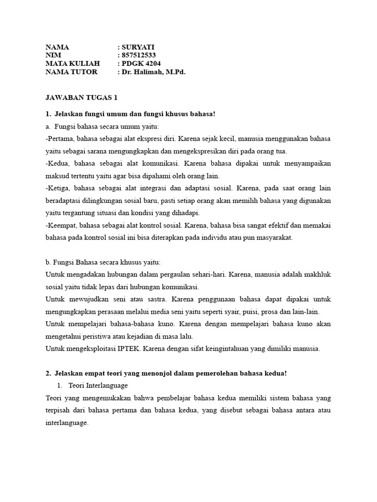 Suryati Tt1 B Indo | PDF | Seni & Disiplin Bahasa