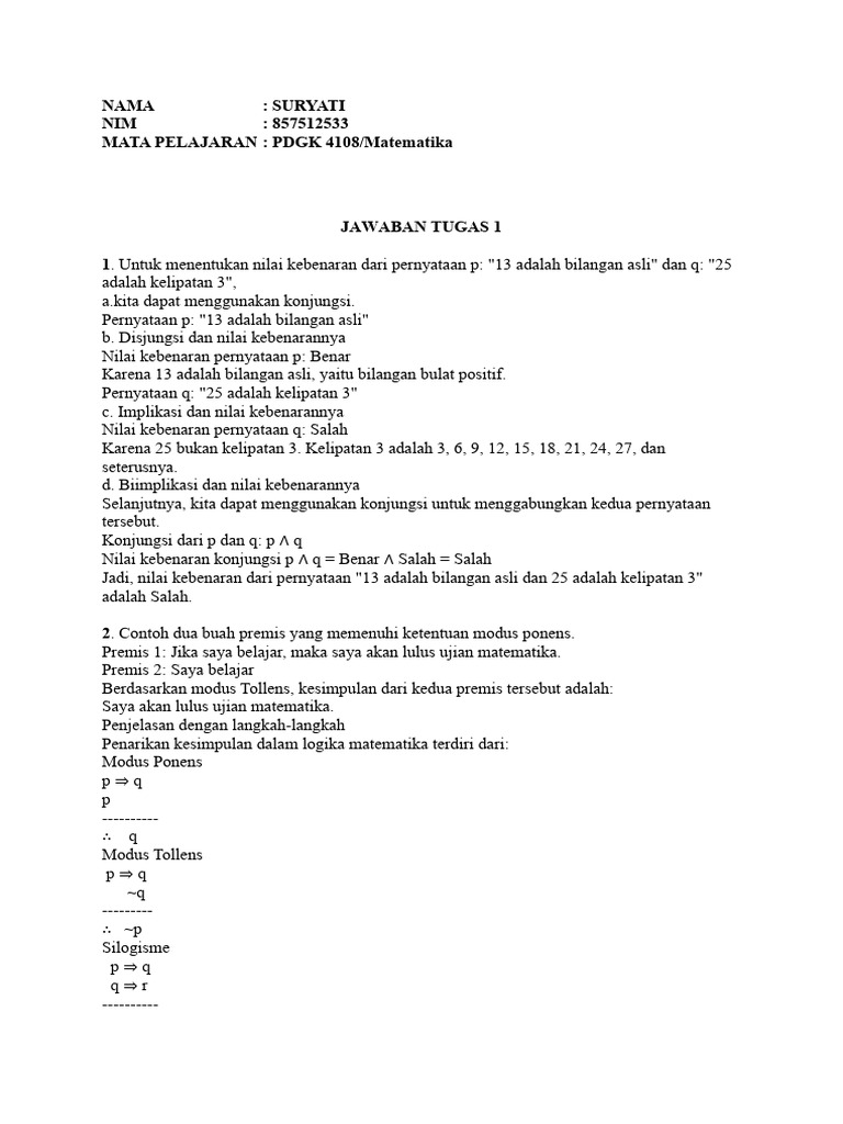 Suryati TT 1 MTK | PDF | Metode & Bahan Ajar