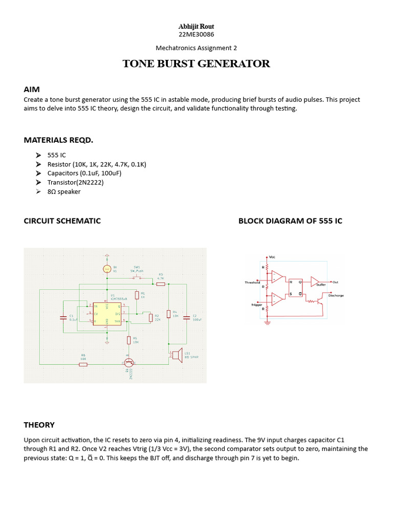 TONE BURST GENERATOR | PDF | Electrical Engineering | Electronic ...