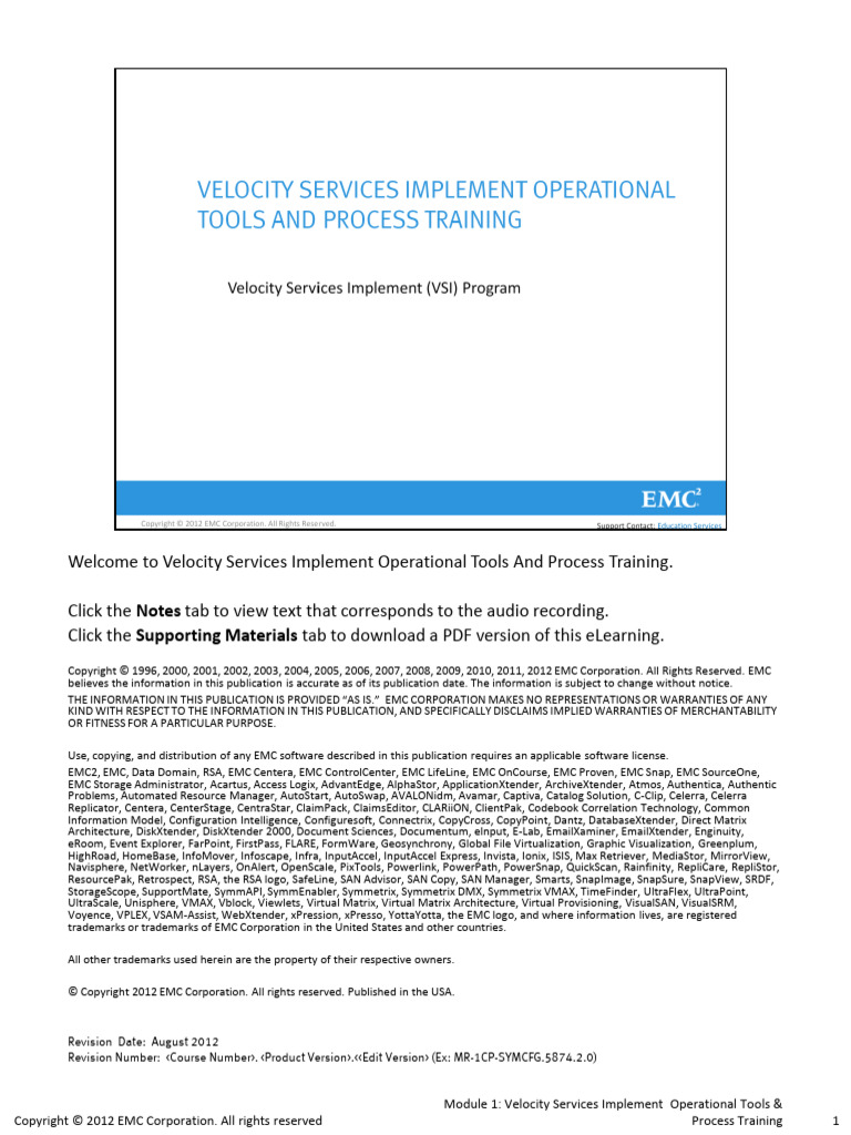 Vsi Operational Tools and Processes With Notes r2 | PDF | Copyright ...