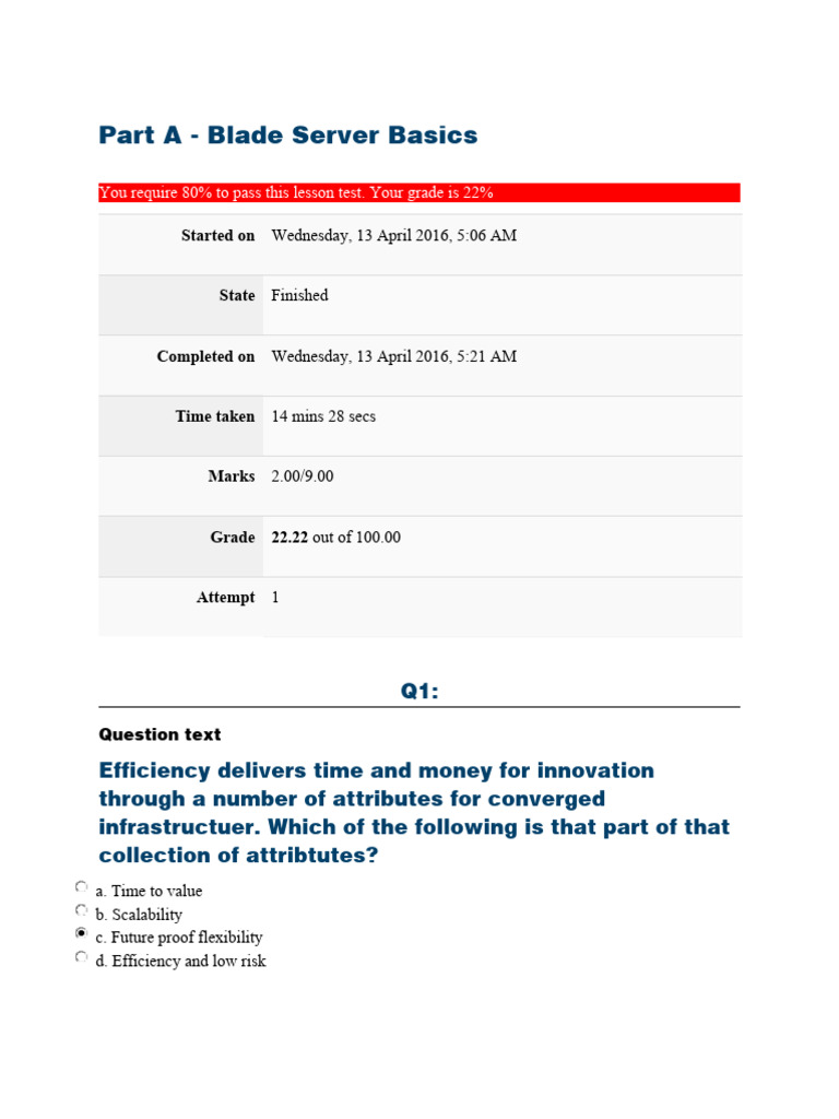 Part A - Blade Server Basics (Q&A) | PDF | Computing | Computer Engineering