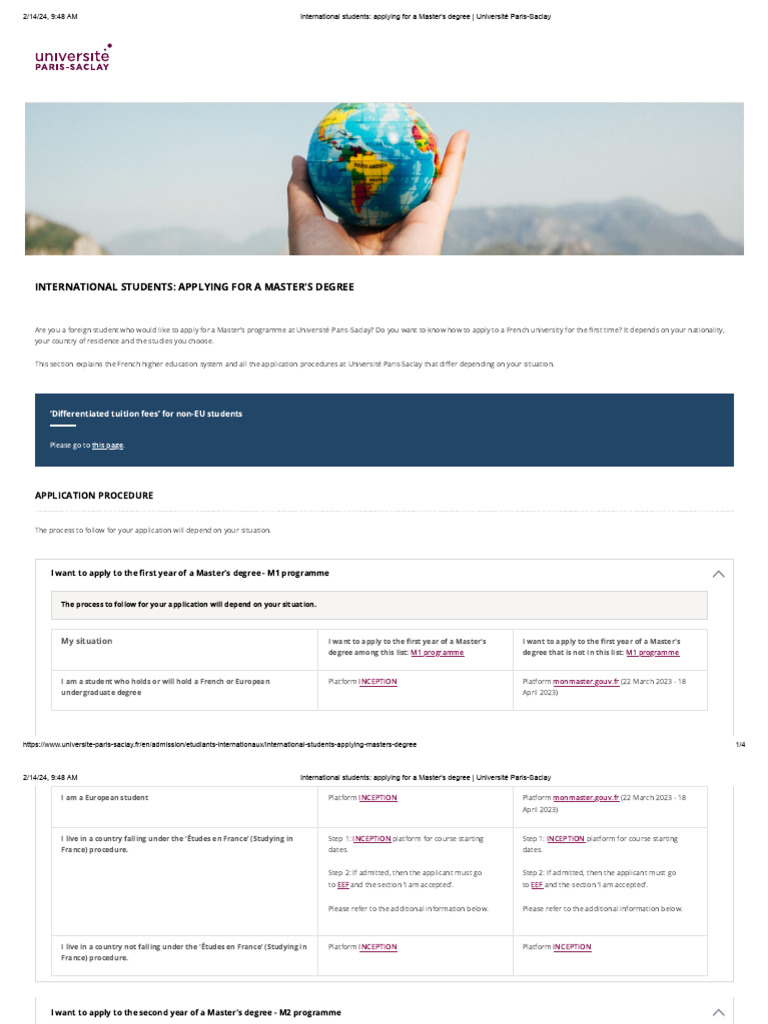 International Students - Applying For A Master's Degree - Université ...