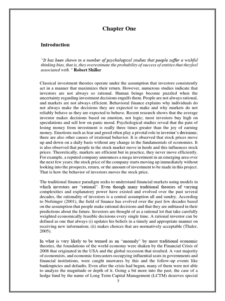 Dissertation | PDF | Behavioral Economics | Efficient Market Hypothesis