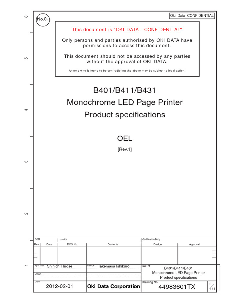 B401/B411/B431 Monochrome LED Page Printer Product Specifications | PDF ...