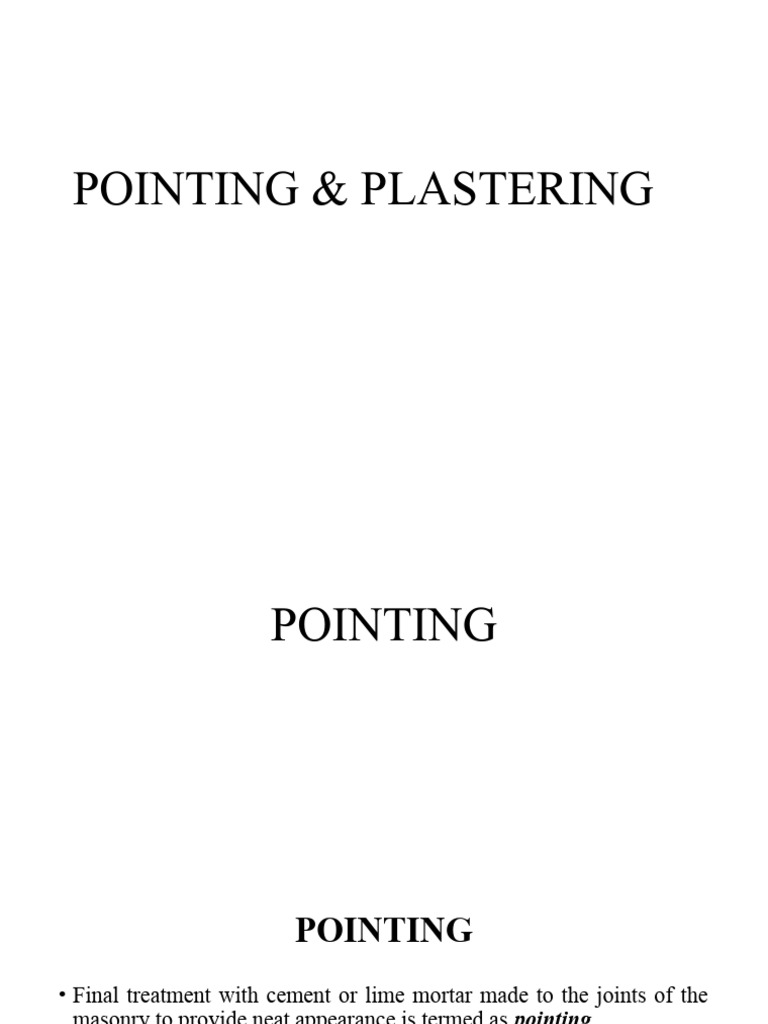 Pointing Plastering | PDF | Plaster | Mortar (Masonry)