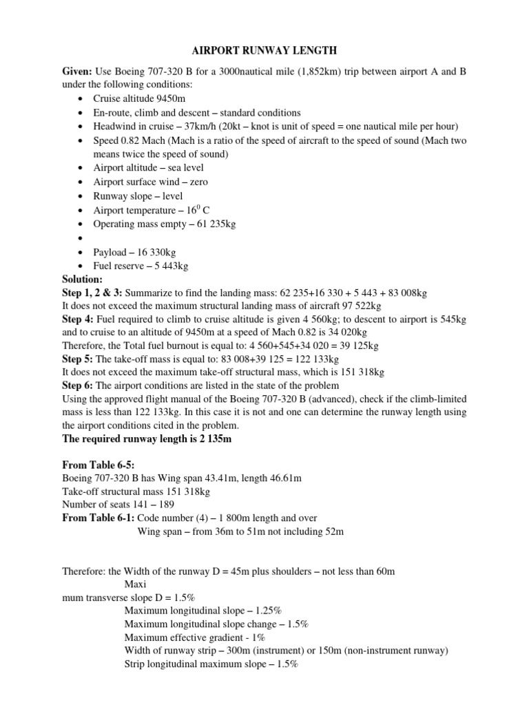 Required Runway Length for Boeing 707 | PDF | Airport | Takeoff