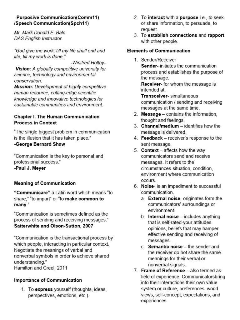 Purposive Communication Module 1 | PDF | Communication | Nonverbal Communication