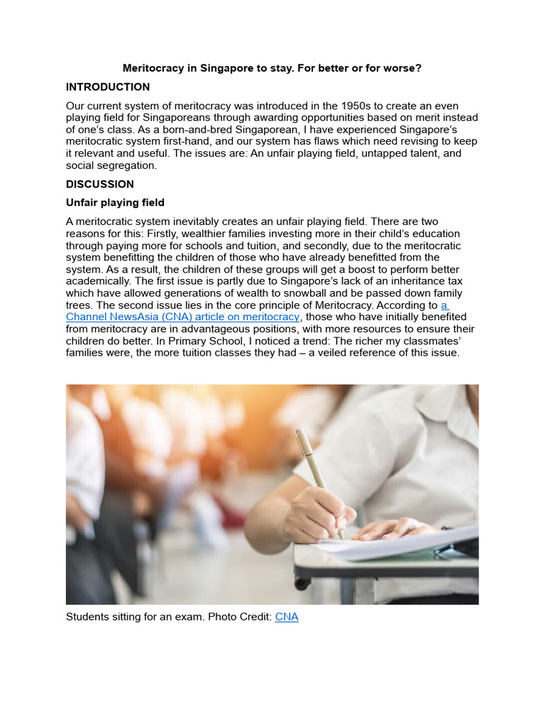 Ecomm Meritocracy Article | PDF | Meritocracy | Social Status