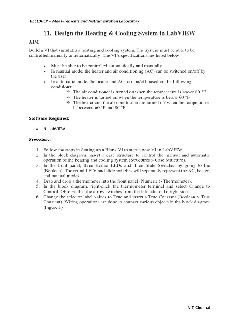 11. Design the Heating & Cooling System in LabVIEW | PDF | Thermometer | Temperature