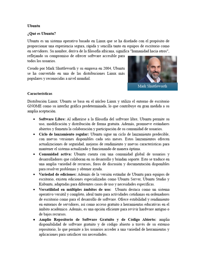 UBUNTU | PDF | Distribución de Linux | Software libre